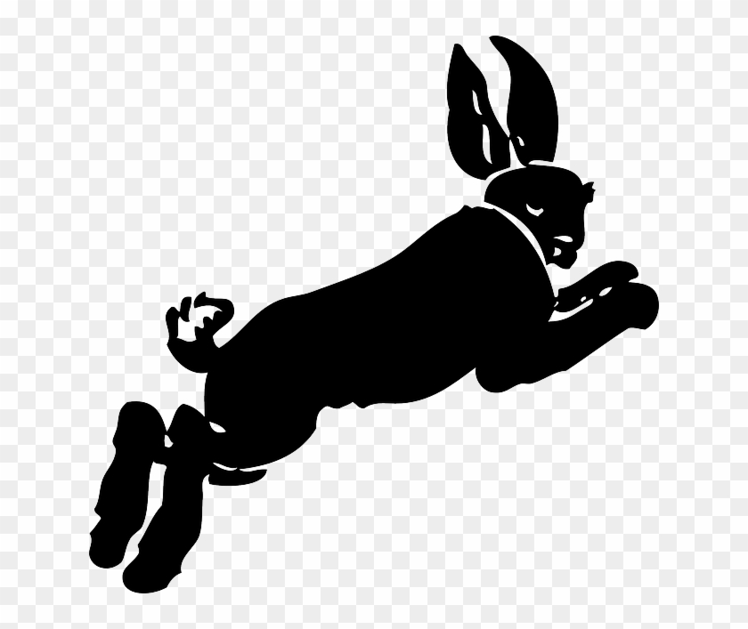 Jumping Silhouette, Cartoon, Running, Rabbit, Hare, - Rabbit On The Run ...